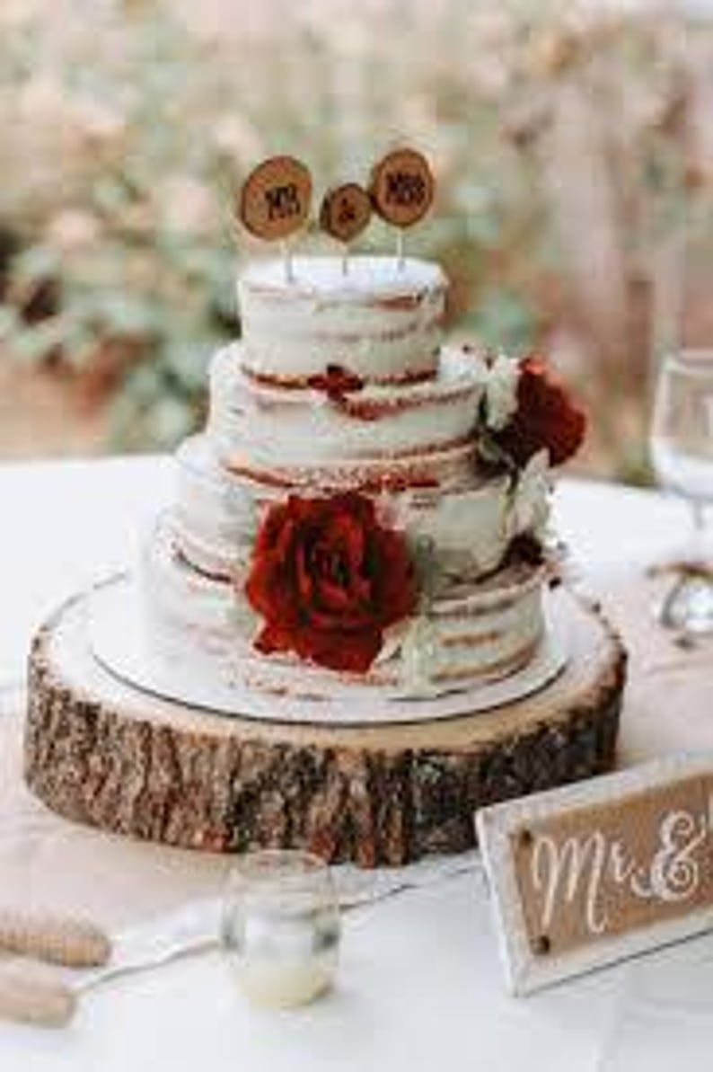 Live Edge Cake Stand Wedding Cupcake Display Natural Wood Tree Slice ...