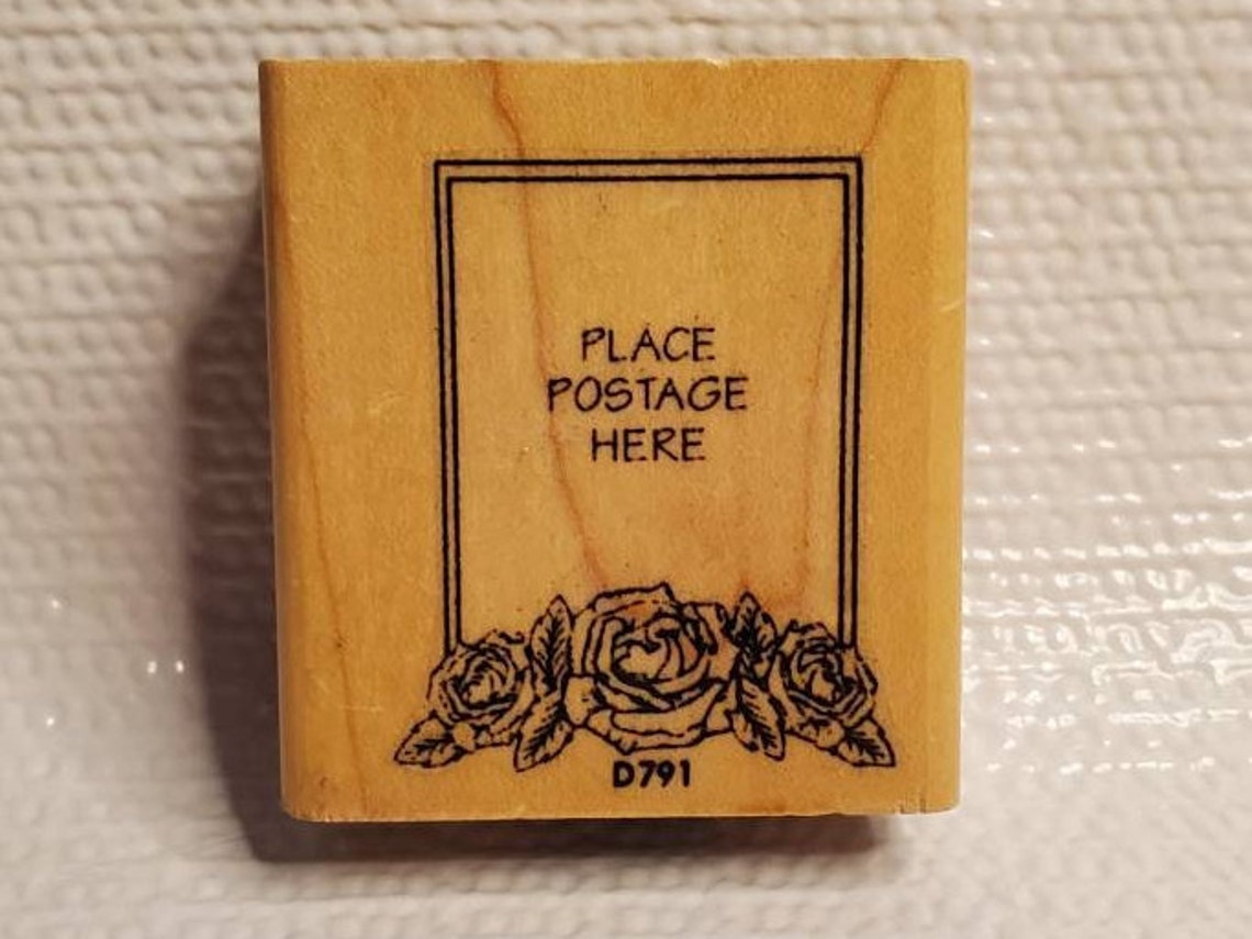 Rubber Stamp Frame for Postage or Photo With Roses From Handcrafted4you ...