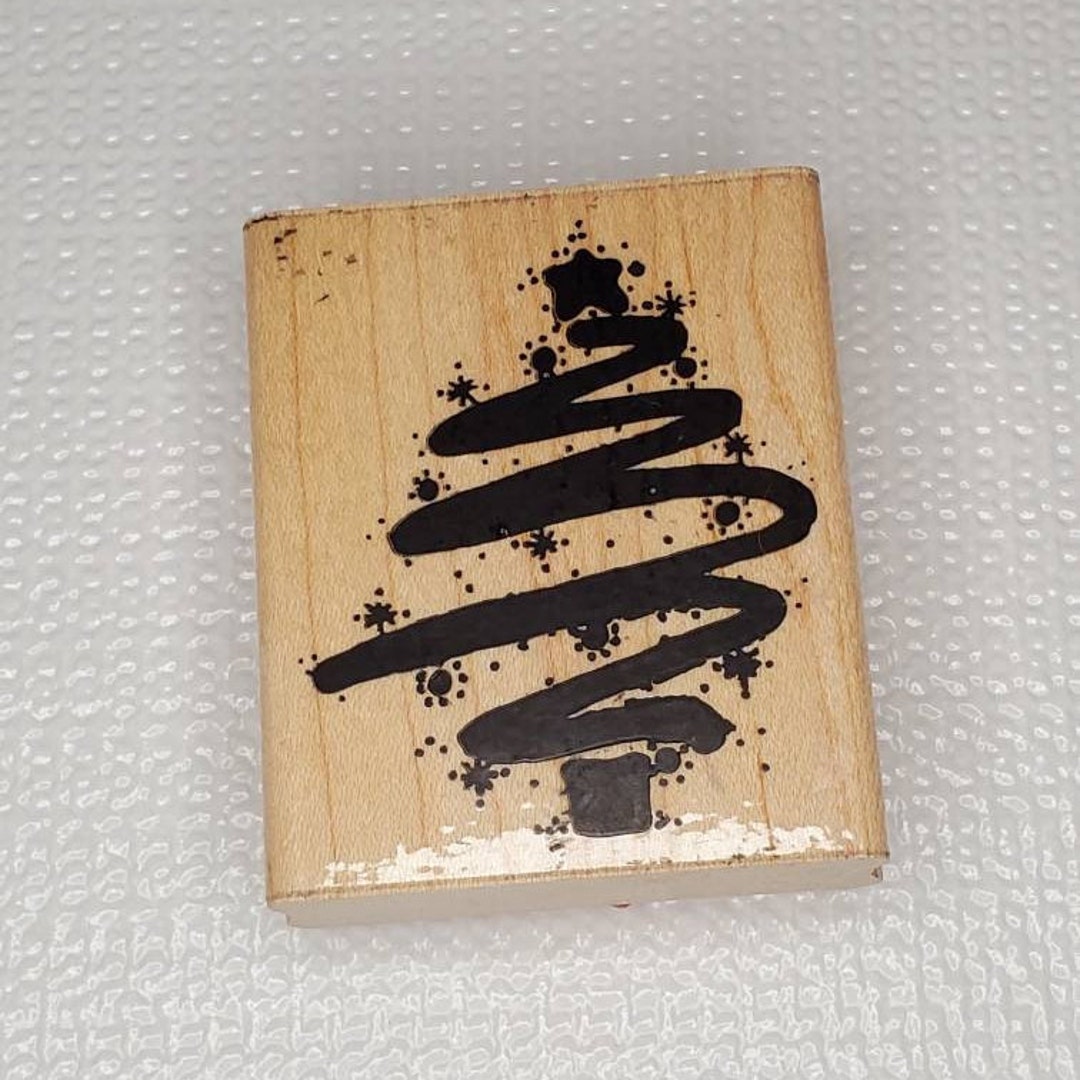Rubber Stamp Starry Scribble Christmas Tree Stamp Model N164 by DOTS ...