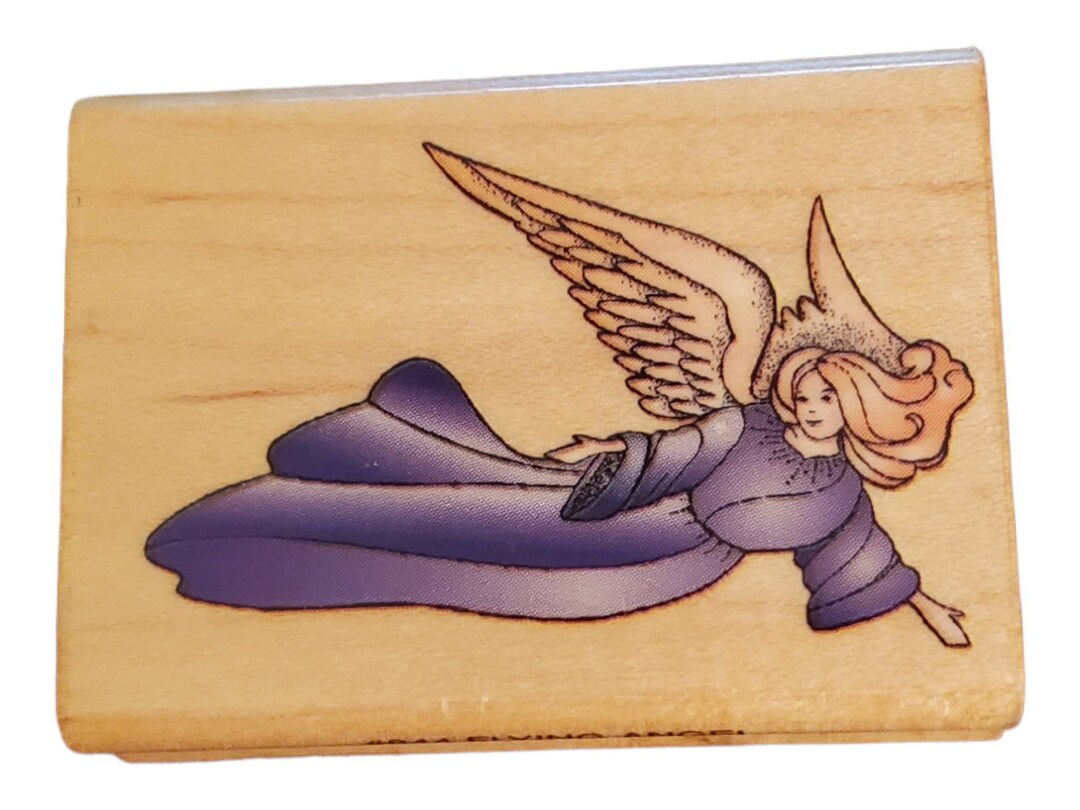 Rubber Stamp With Flying Angel Vintage Stamp 1996 Model 844 by ...