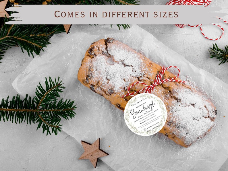 Editable Baking Label | Custom Round Sticker Template for Bread ...