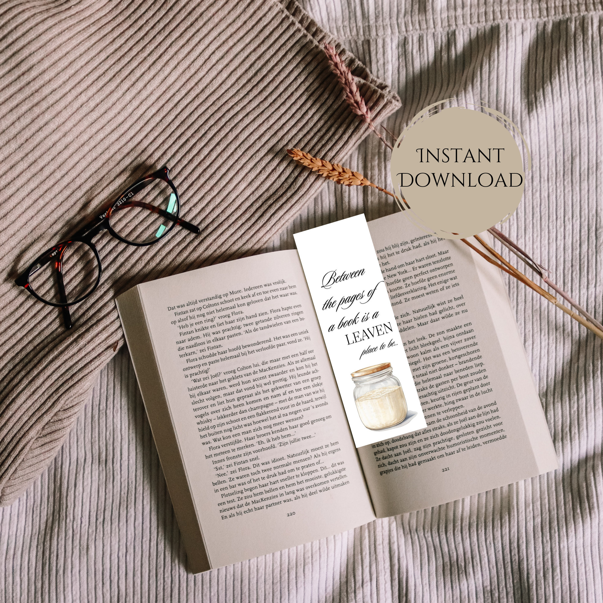Library Bookmark Printable | Bookmark Template Digital Download | Print ...