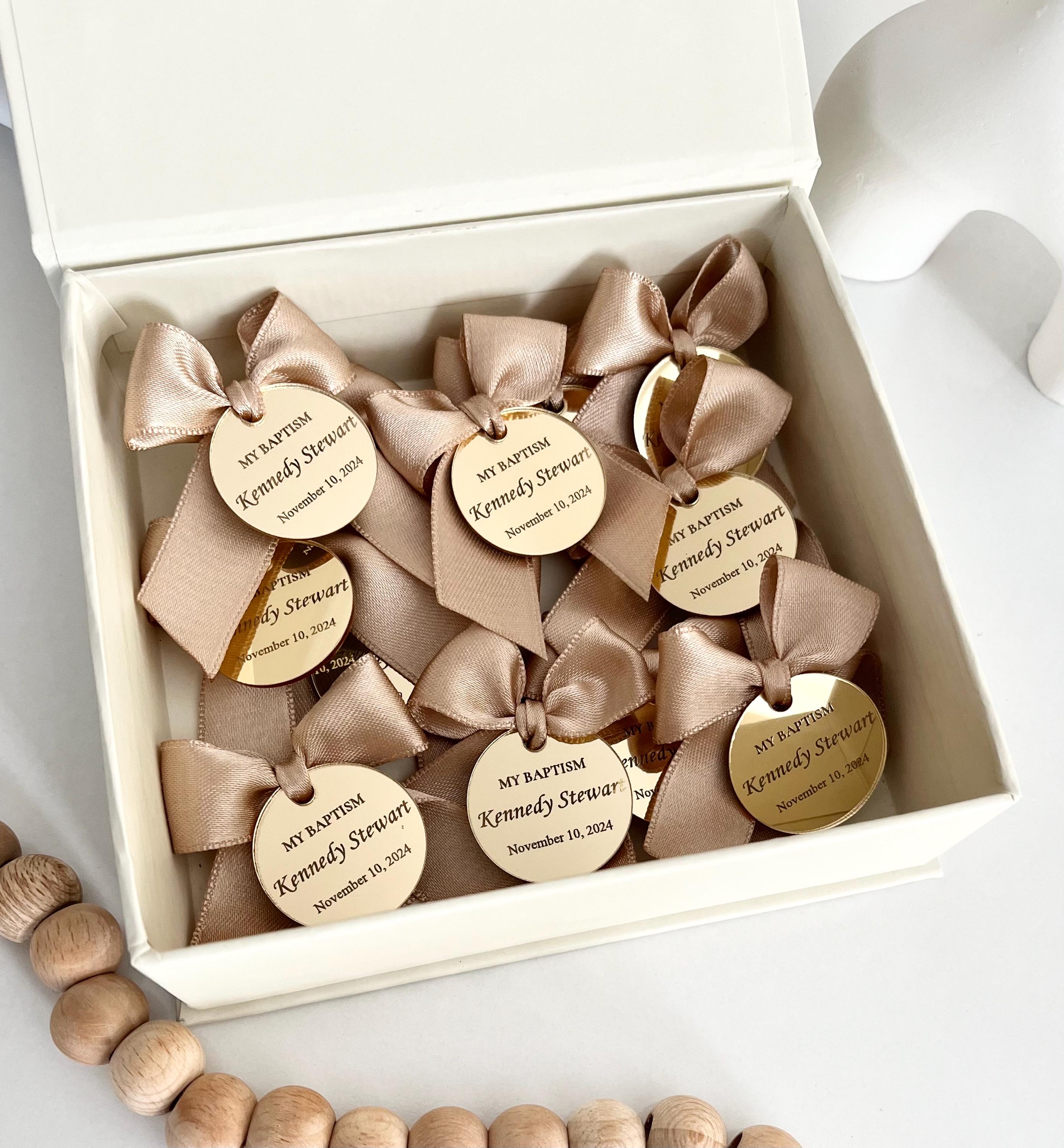 Personalized Gold Mirror Cross Tag: Christening Baptism Favor - Etsy