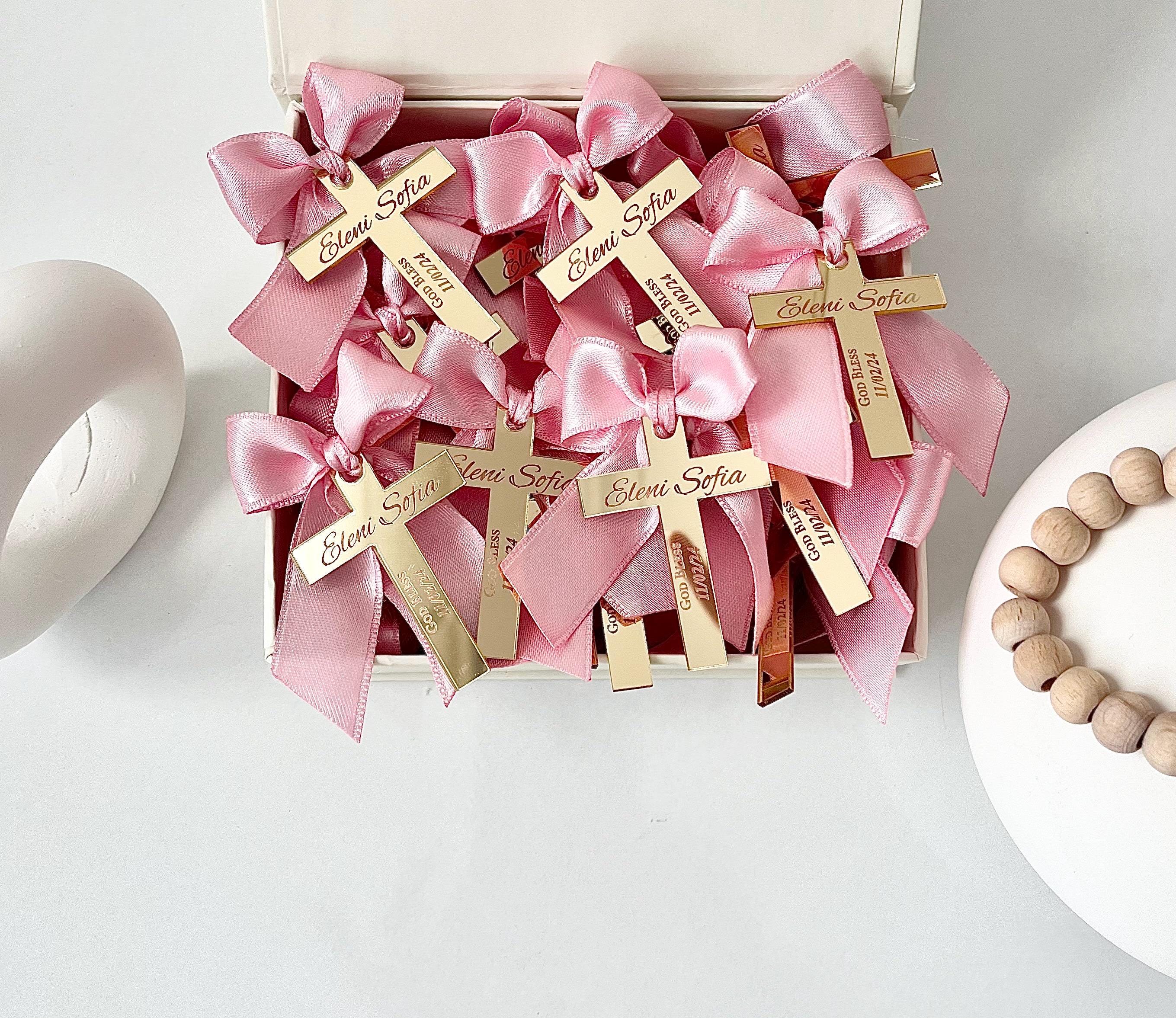 Personalized Gold Mirror Cross Tag: Christening Baptism Favor - Etsy