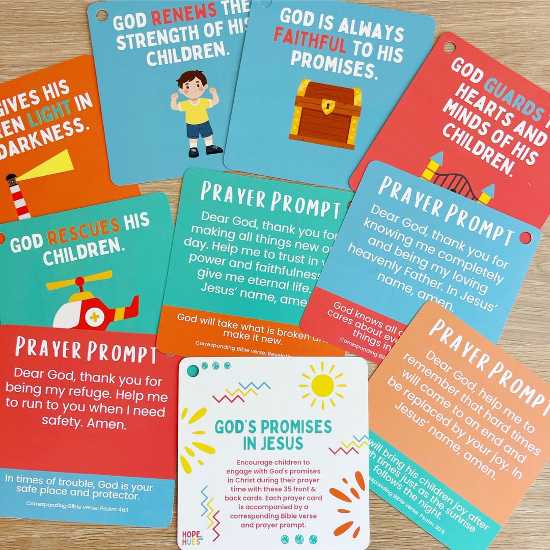 Christian Affirmation Cards for Kids, Bible Verse Scripture ...