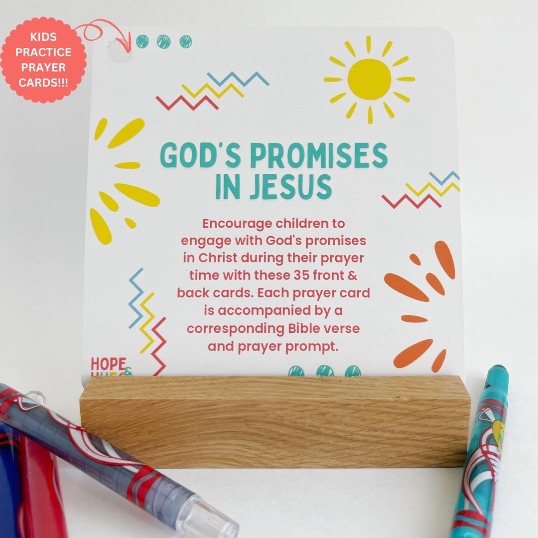 Kids Christian Prayer Cards, Teach Kids How to Pray, Bible Verse ...