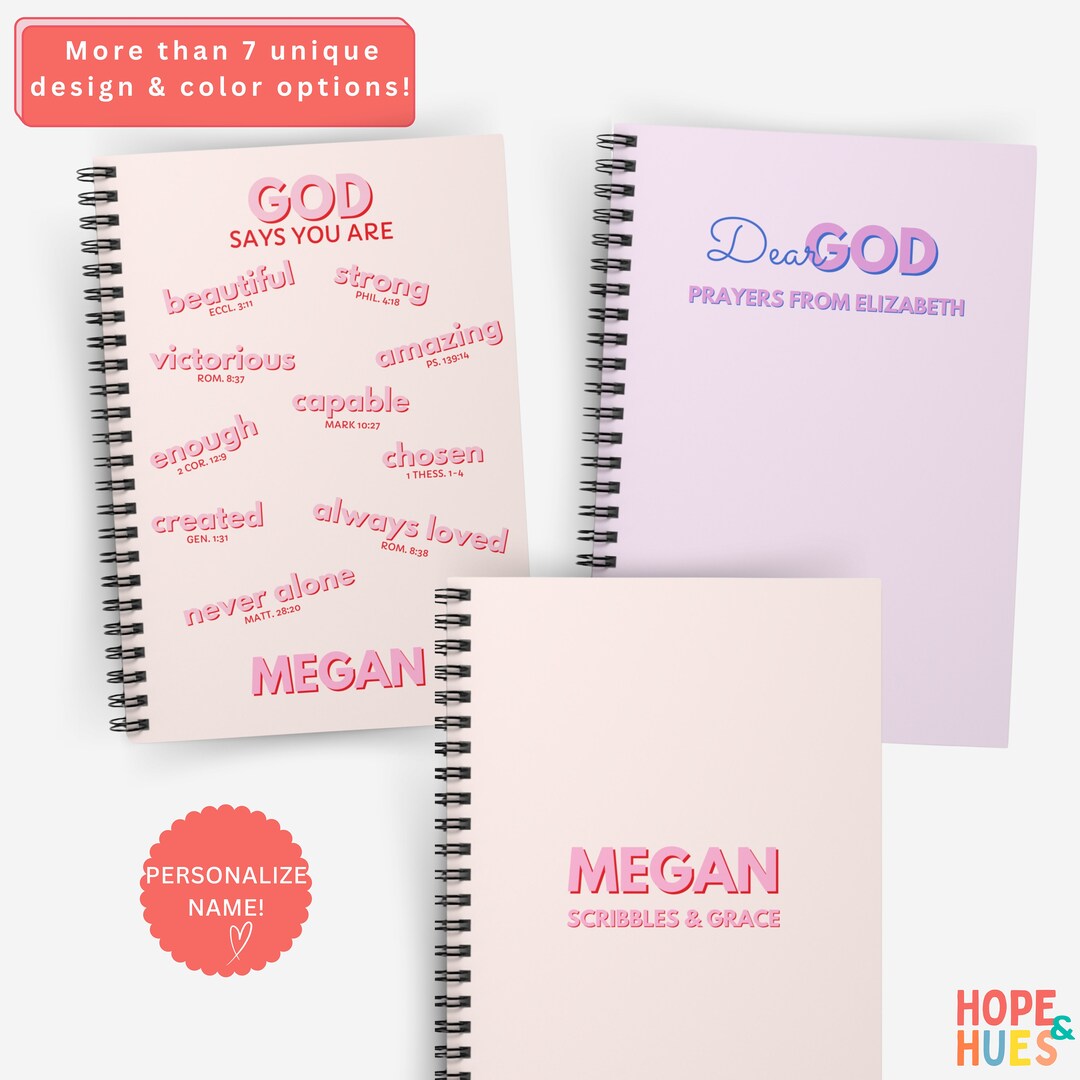 Personalized Teen Girl Faith Journal, Custom Bible Study Prayer ...