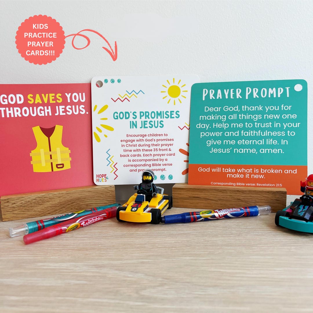 Kids Christian Prayer Cards, Teach Kids How to Pray, Bible Verse ...