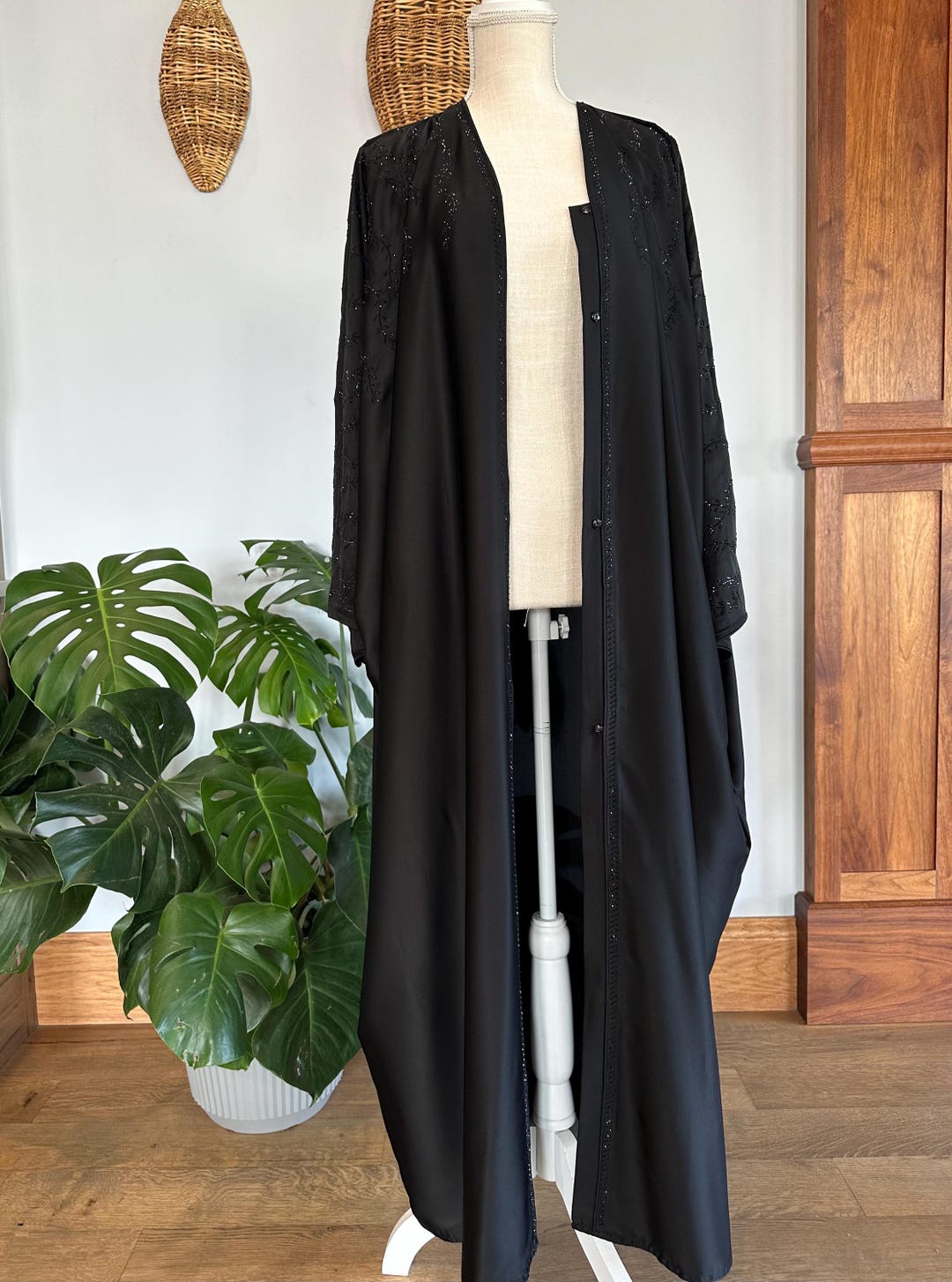 Black Butterfly Abaya With Matching Headscarf - Etsy