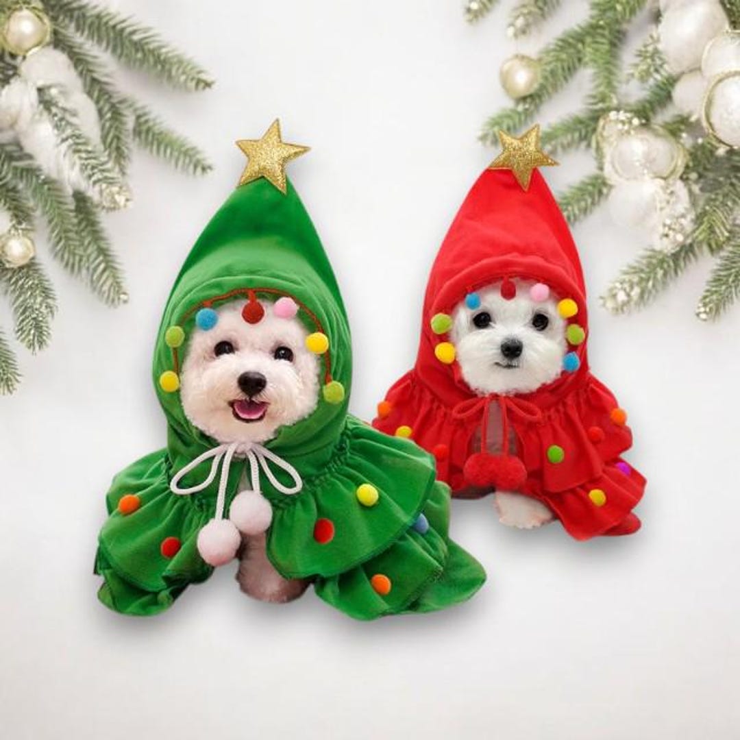 Christmas Cat Cloak, Festive Pet Cloak for Cats & Small Dogs – Holiday ...