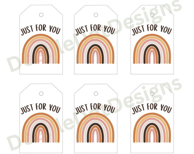 Boho Rainbow Gift Tags (PDF Sheet of 9, 2x3-inches, DIGITAL) - Etsy