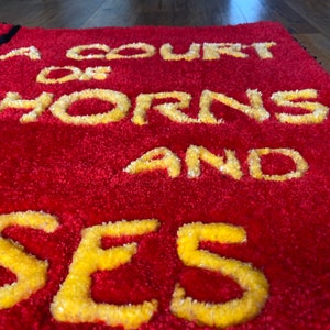 A Court of Thorns and Roses Book Tufted Rug ACOTAR Bookish Fantasy ...
