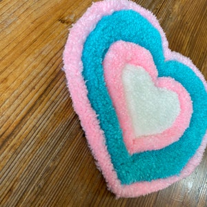 Trans Pride Heart Wall Hanging / Mini Rug Soft, Plush, Queer ...