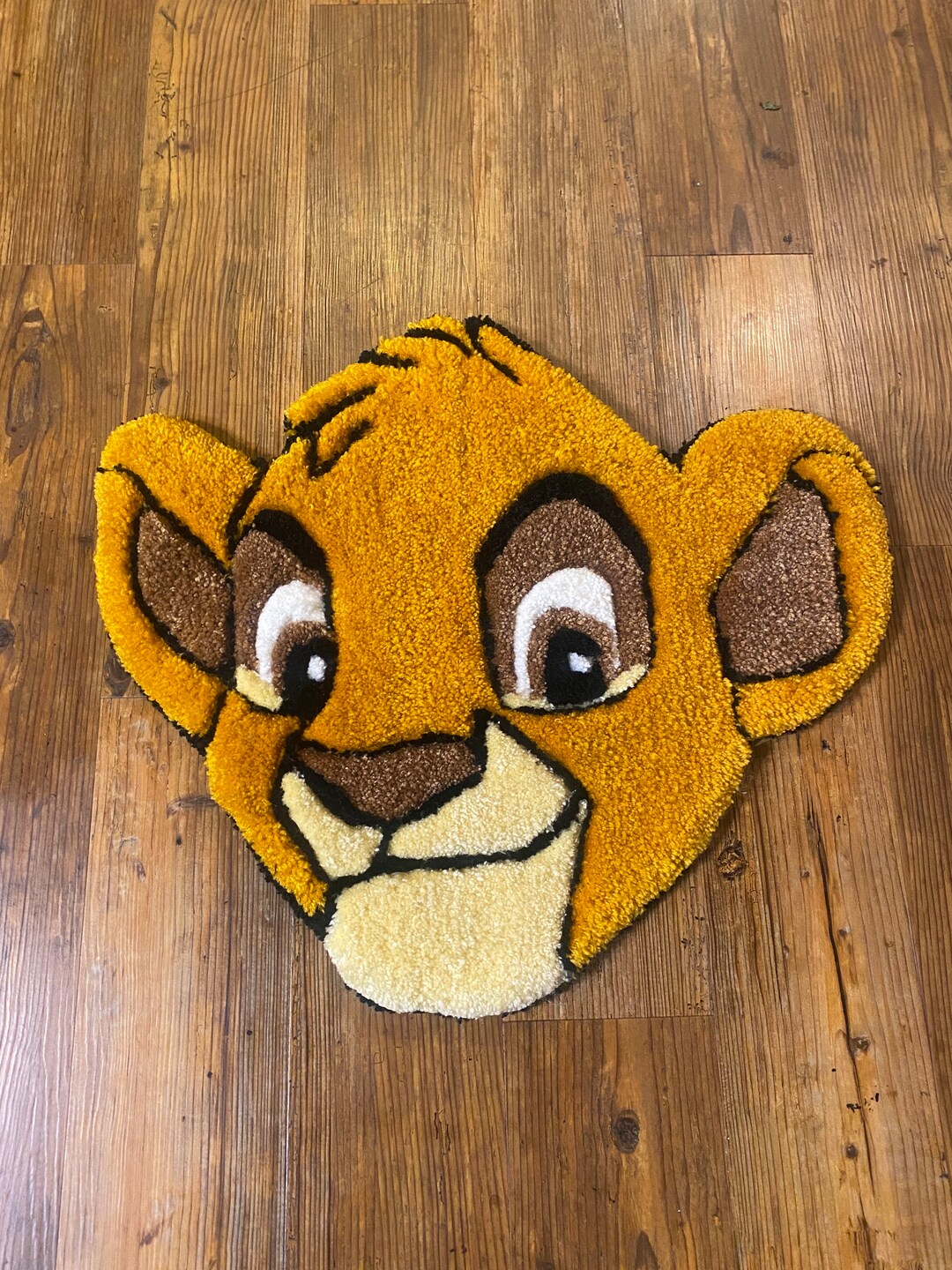 Simba Face Rug or Wall Hanging Hand Tufted Handmade Plush Fluffy Cute ...