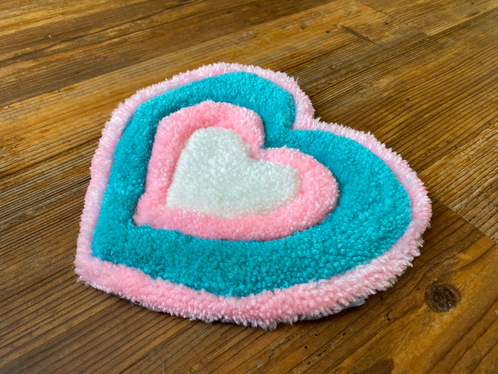 Trans Pride Heart Wall Hanging / Mini Rug Soft, Plush, Queer ...