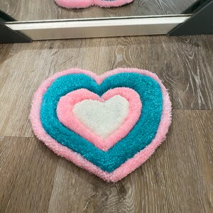 Trans Pride Heart Wall Hanging / Mini Rug Soft, Plush, Queer ...