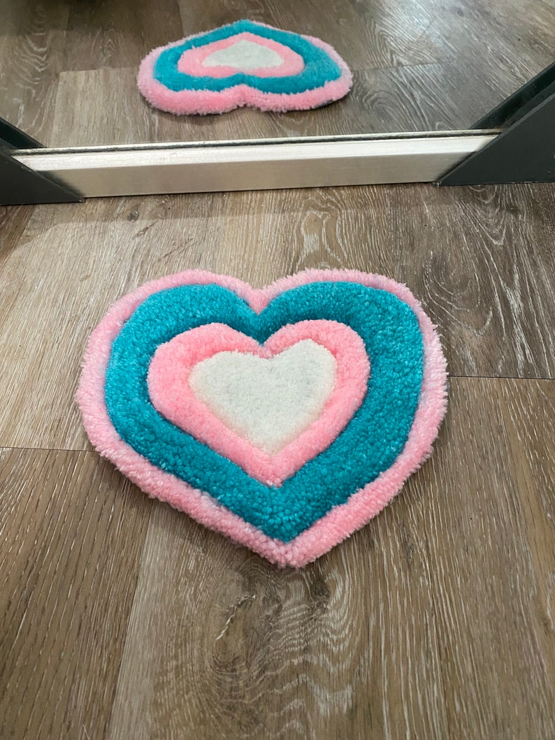 Trans Pride Heart Wall Hanging / Mini Rug Soft, Plush, Queer ...