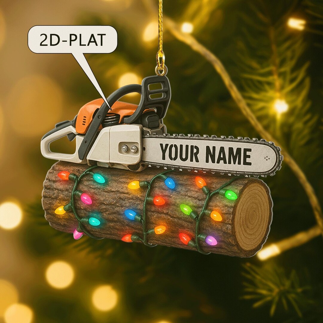 Personalized Arborist Ornament, Chainsaw Tree Decoration, Holiday ...