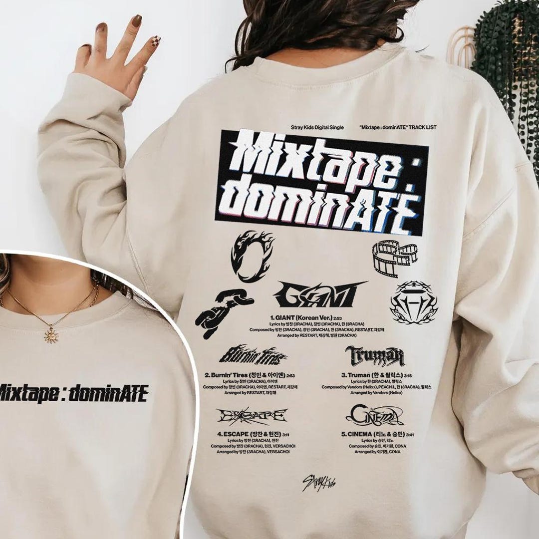 Retro Stray Kids Mixtape Domiate Tracklist Sweatshirt, Stray Kids ...