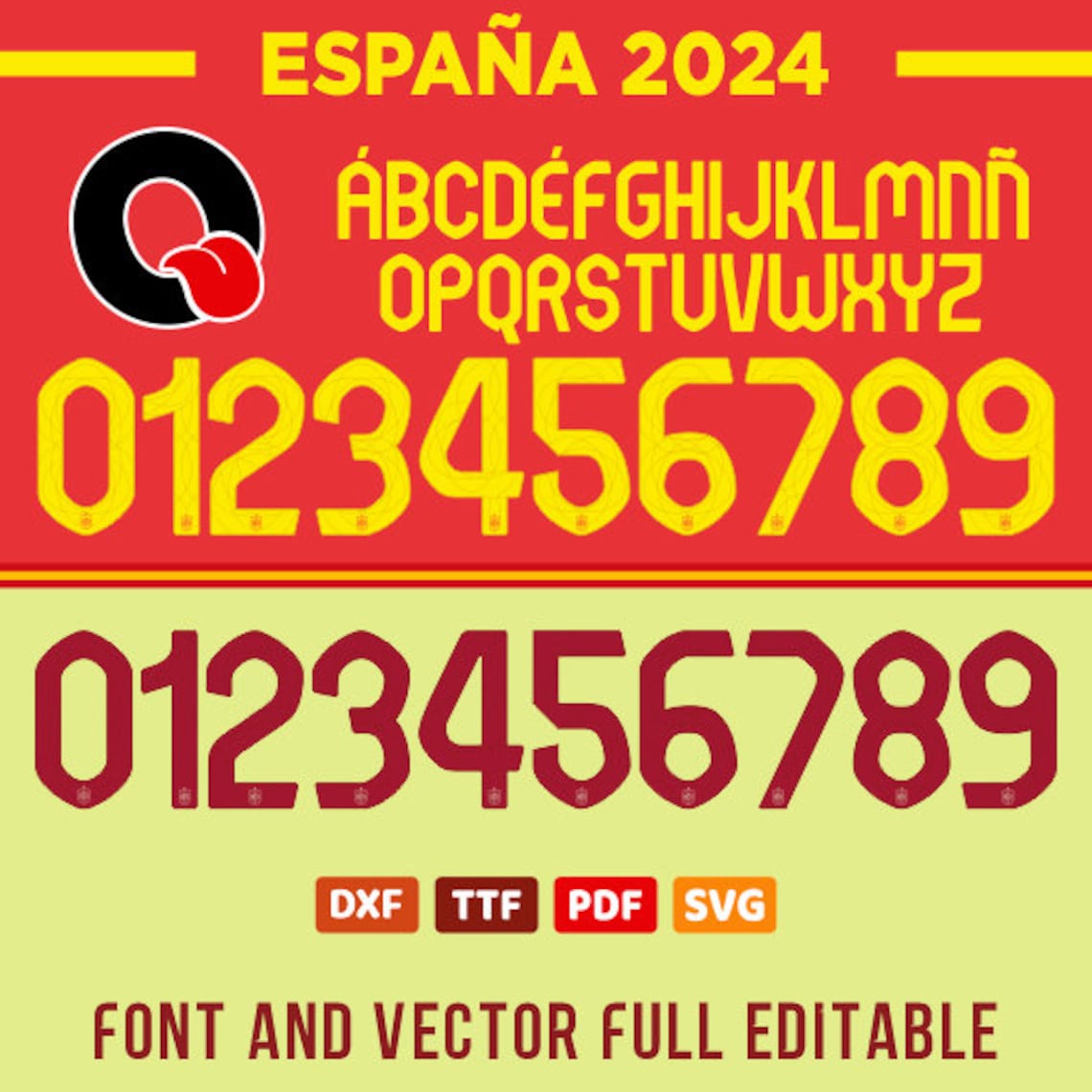 Font Spain Jersey 2024 Euro Vector, Pdf, Svg, Ttf - Etsy