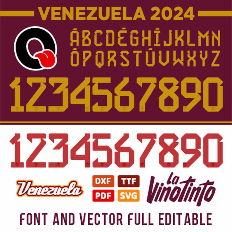 Font Venezuela Jersey 2024 America Vector, Pdf, Svg, Ttf - Etsy