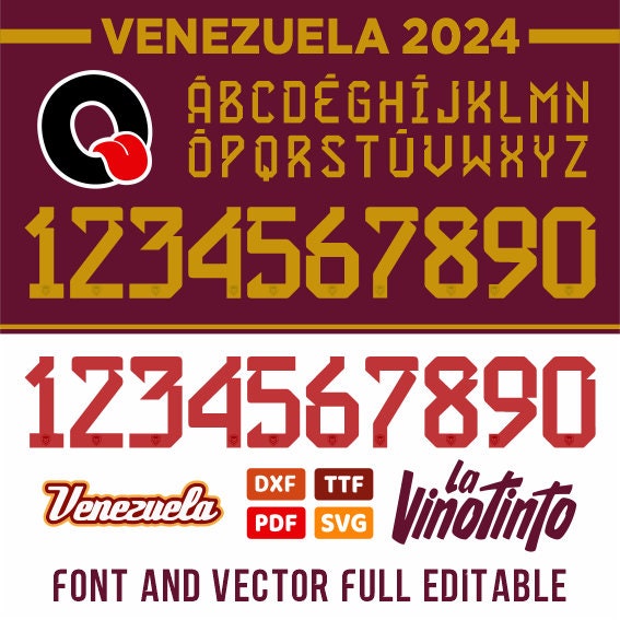 Font Venezuela Jersey 2024 America Vector, Pdf, Svg, Ttf - Etsy