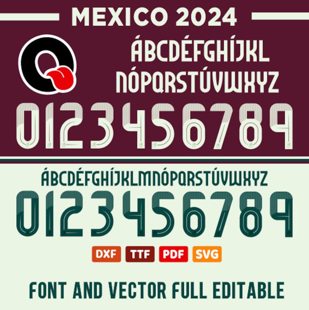 Font Mexico Jersey 2024 Vector, Pdf, Svg, Ttf - Etsy