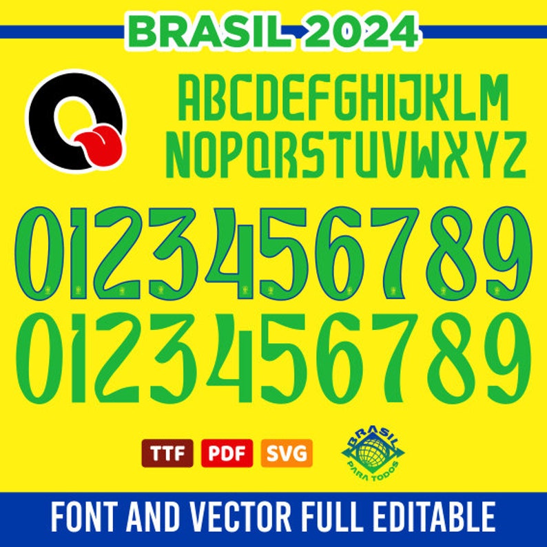 Font Brazil Jersey 2024 Vector, Pdf, Svg, Ttf. - Etsy