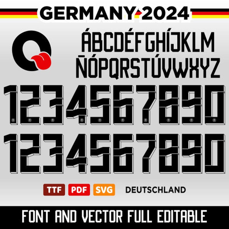 Font Germany Jersey Home Vector, Pdf, Svg, Ttf - Etsy