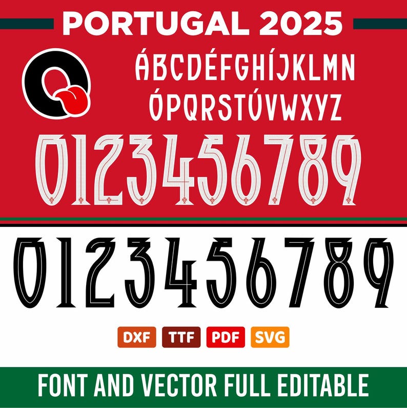 Font Portugal Jersey 2025 Vector, Pdf, Svg, Ttf. - Etsy