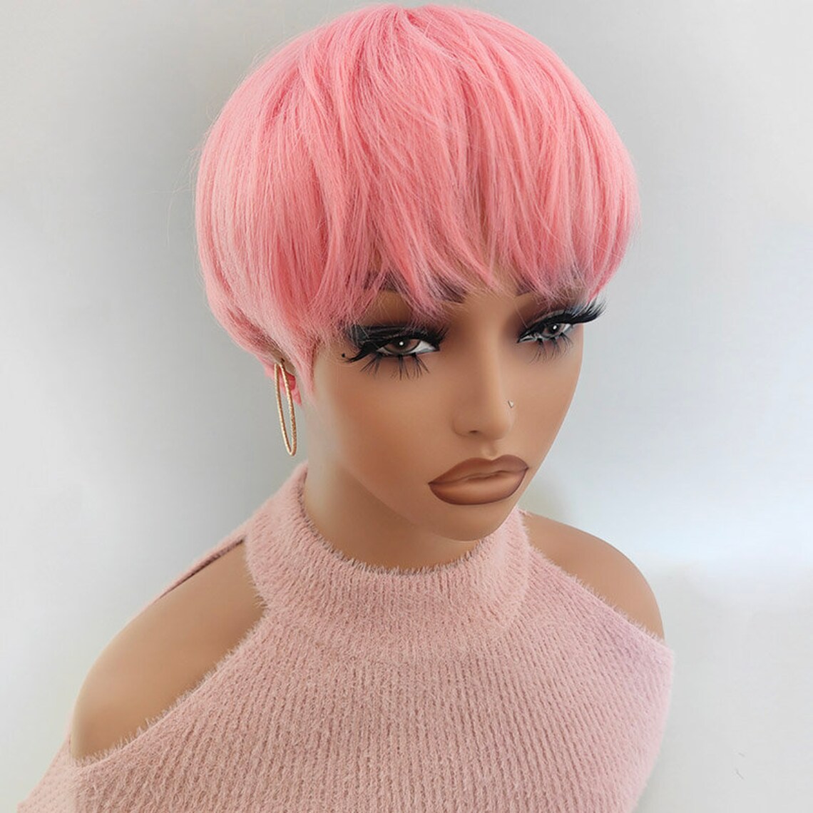 Pink Pixie Wigs, Curly Wavy Wigs, Synthetic Wigs, Pink Wig, Wigs for ...