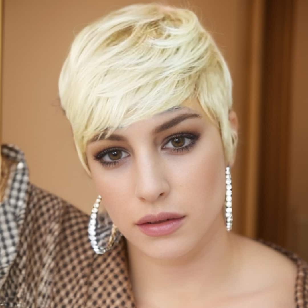 Beige Wig, Beige Pixie Wig, Blonde Wig, Wig With Bangs, Short Straight ...