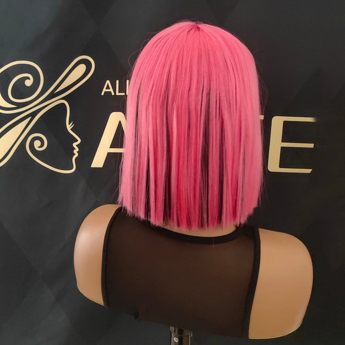 Pink Wig, Straight Wigs, Short Straight Wig, Ombre Pink BOBO Wig ...