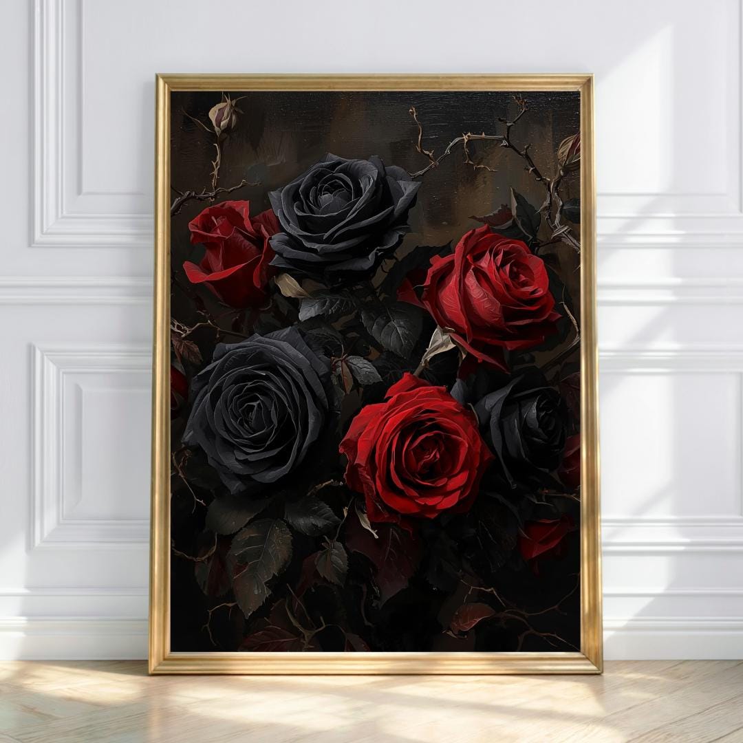 Roses of Ash | Gothic Romance Floral Art | Dark Botanical Wall Print - Etsy