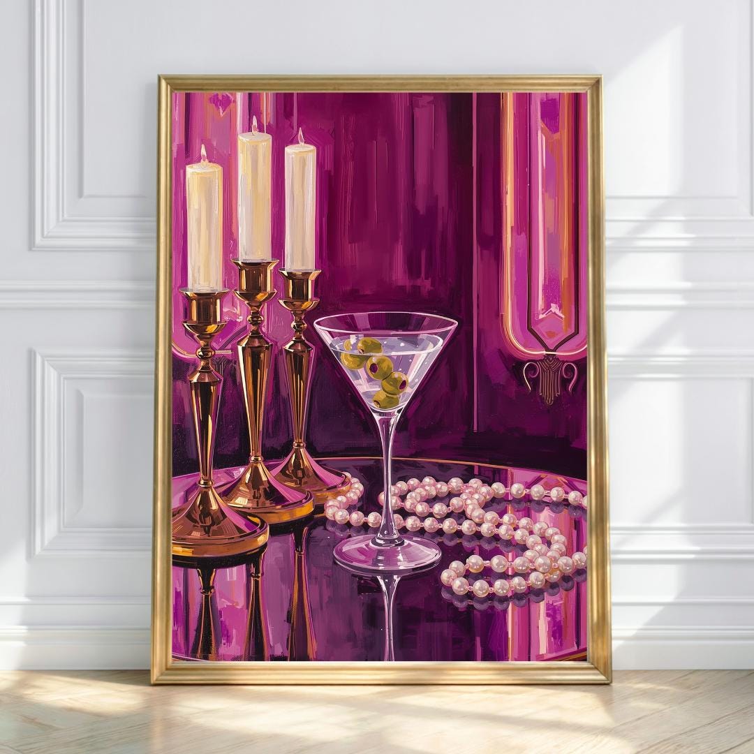 Art Deco Martini Print: Glam Cocktail Bar Wall Art (digital Download ...