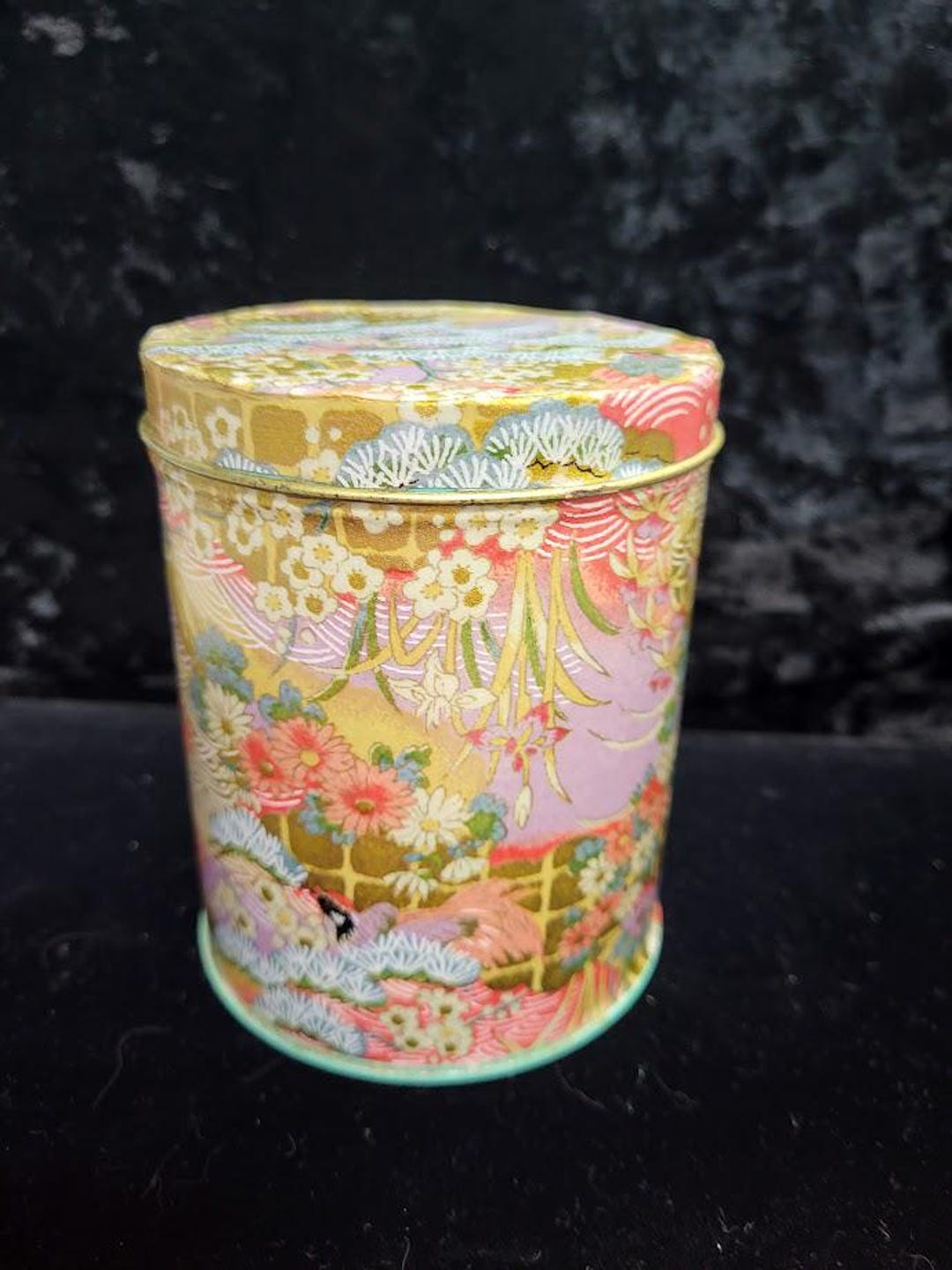 Washi Paper Tea Canister: Japanese Floral Container - Etsy