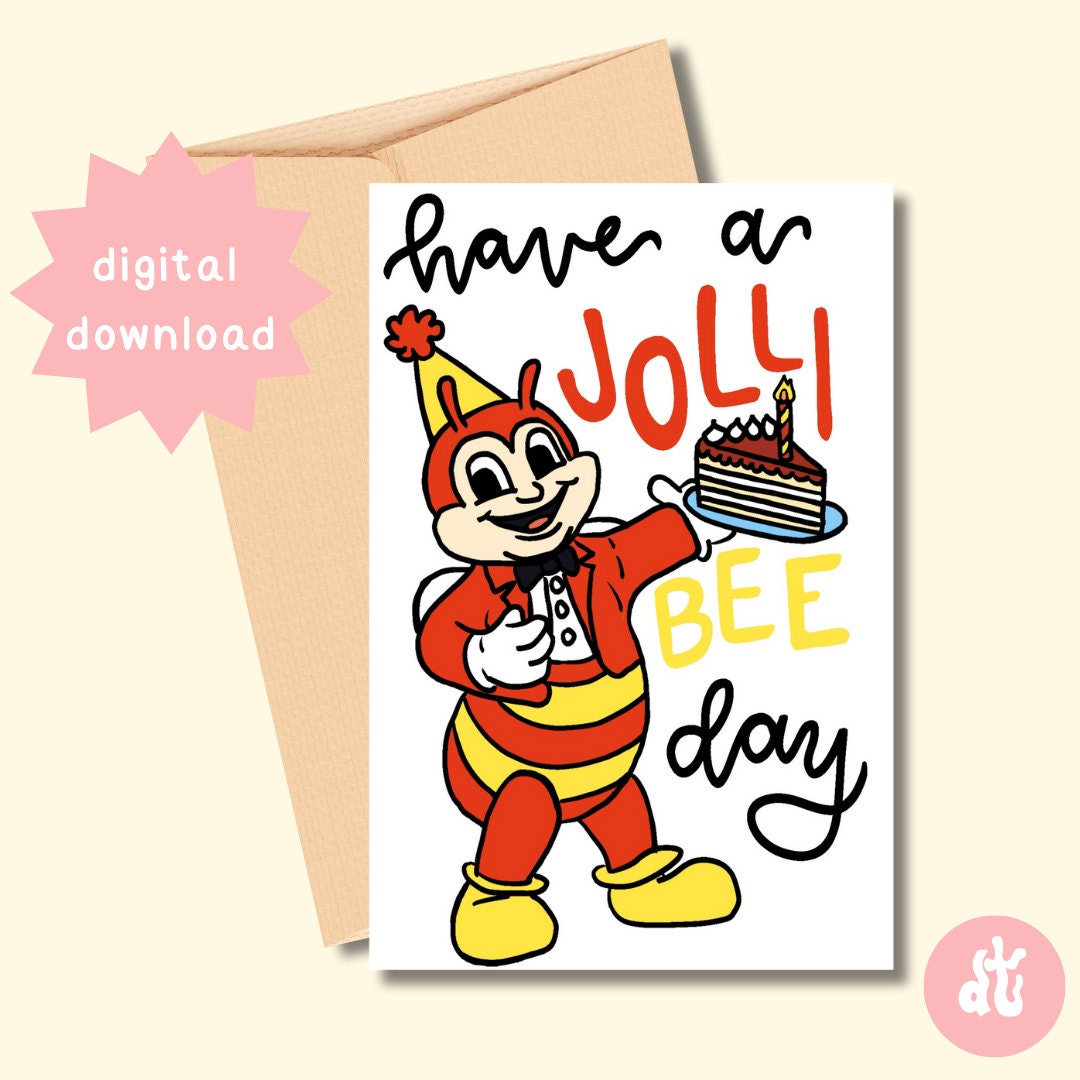 Jollibee Filipino Birthday Digital Greeting Card, Printable Instant ...