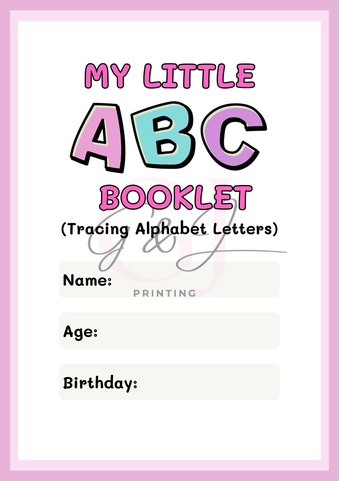 Kids Tracing Pages, Alphabet Book, Learn Your Letters, Fun for Kids - Etsy
