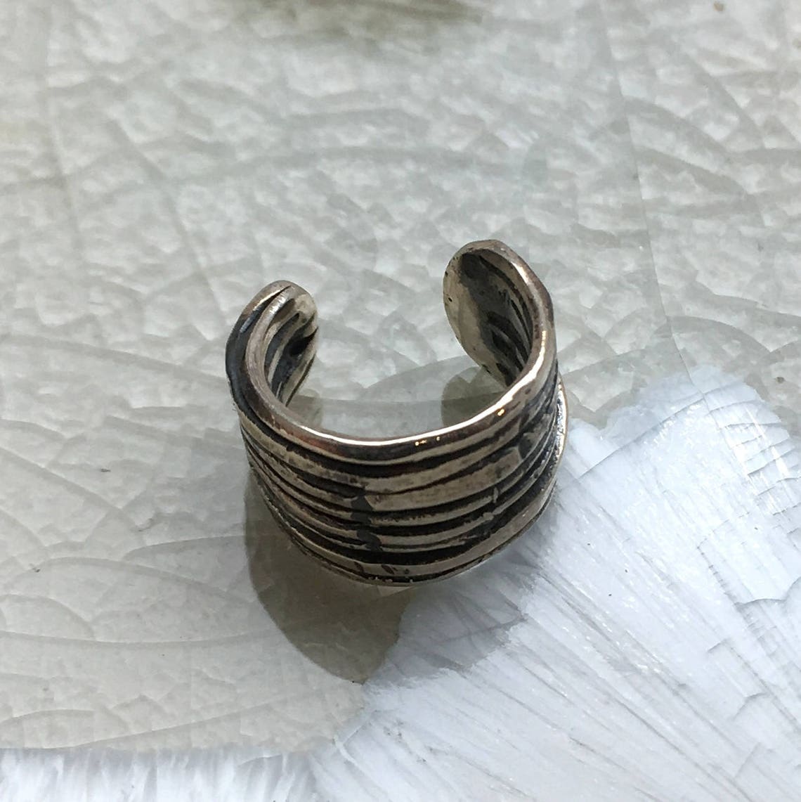 Fake Conch Piercing Sterling Silver Ear Cuff Fake Ear - Etsy