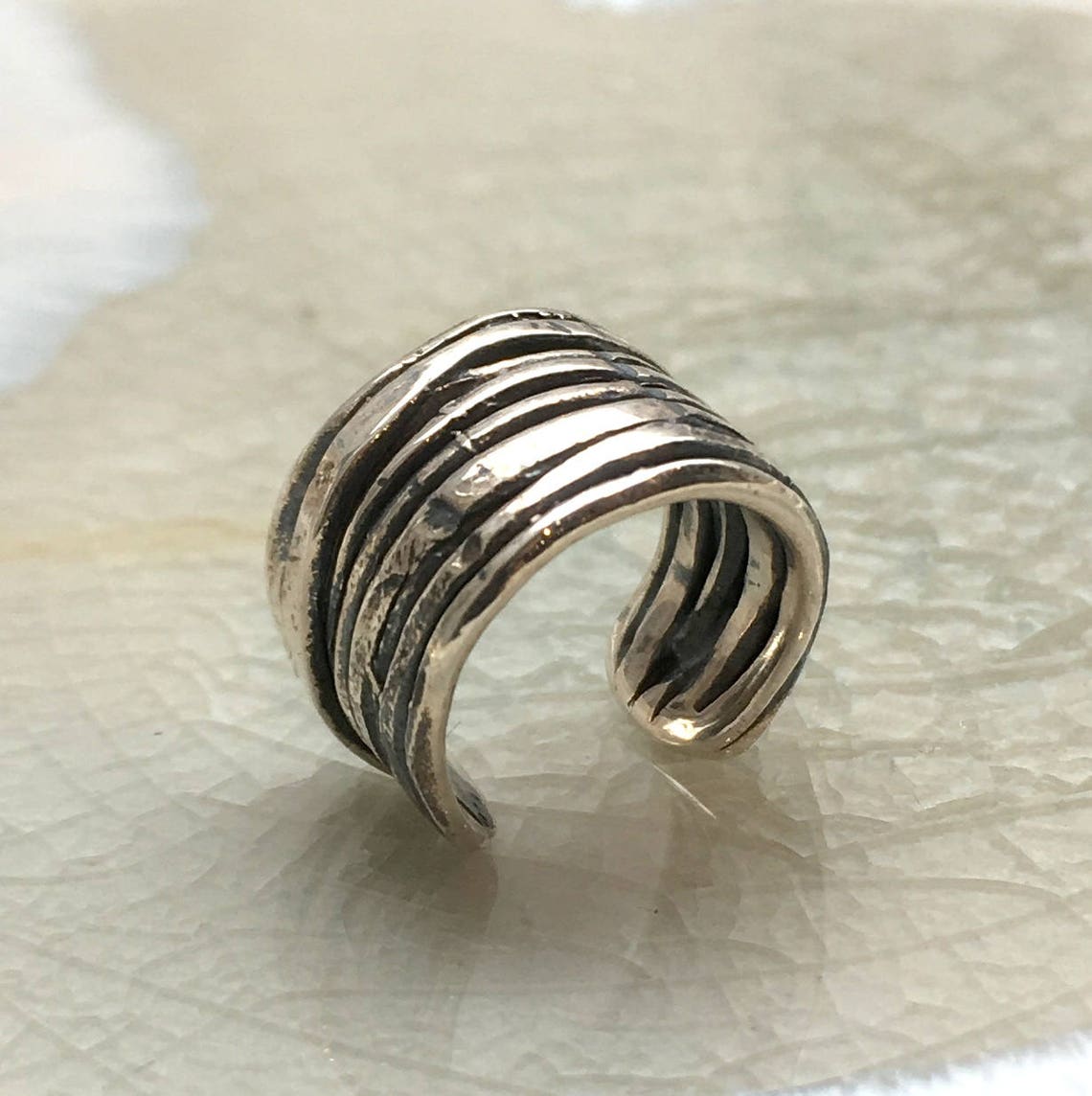 Fake Conch Piercing Sterling Silver Ear Cuff Fake Ear - Etsy