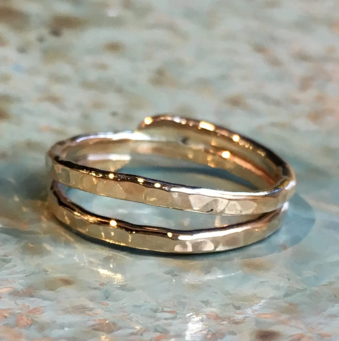 Stacking Gold Ring, Thin Gold Band, Simple Ring, Wrapped Wire Dainty ...