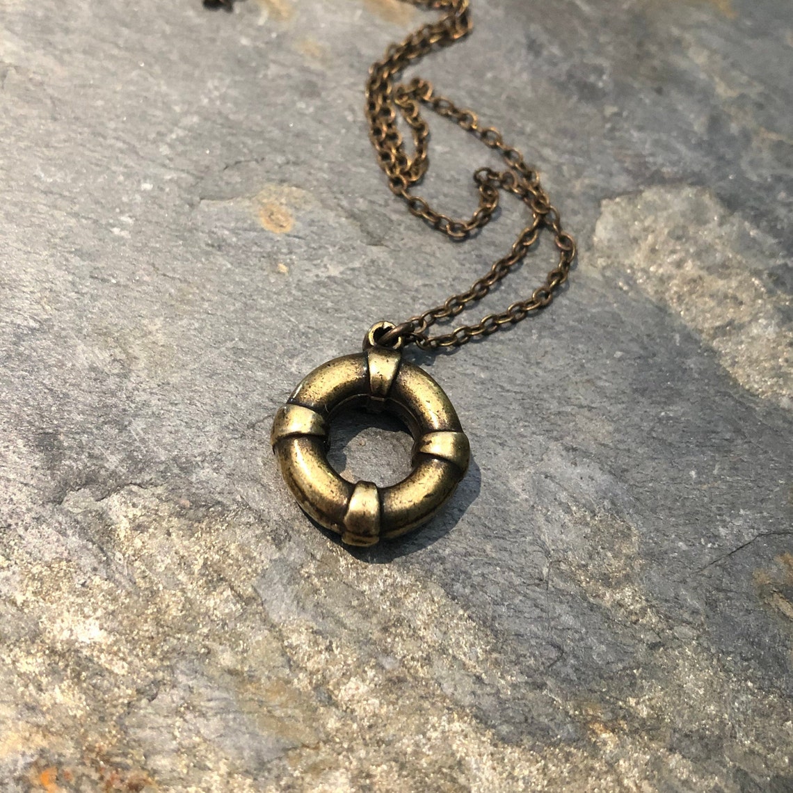 Life Ring Preserver Necklace, Nautical Pendant, Life Buoy Necklace ...
