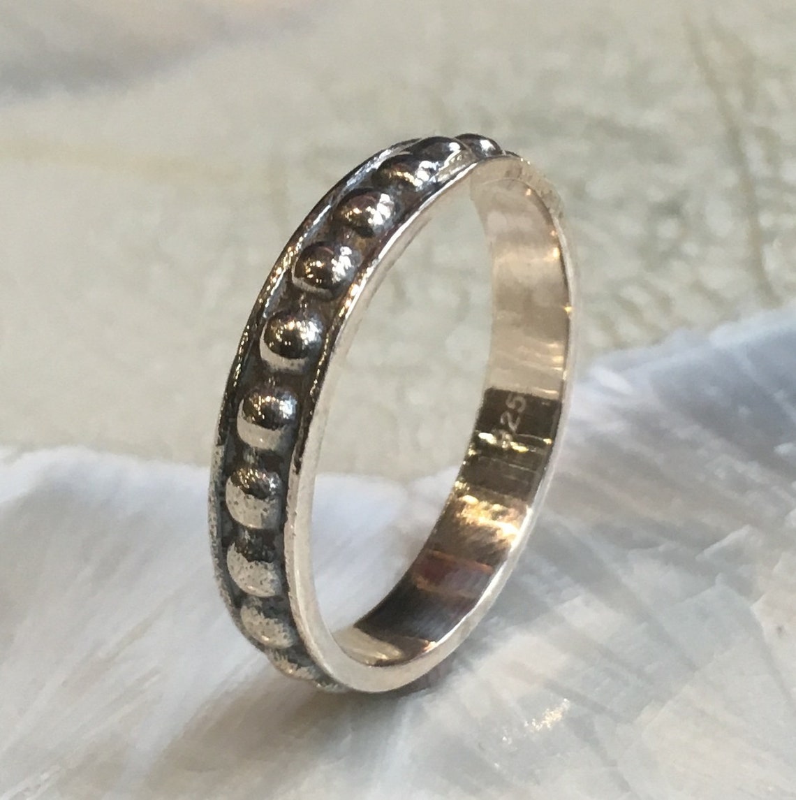 Minimal Ring Dotted Silver Ring Stacking Ring Skinny Ring | Etsy