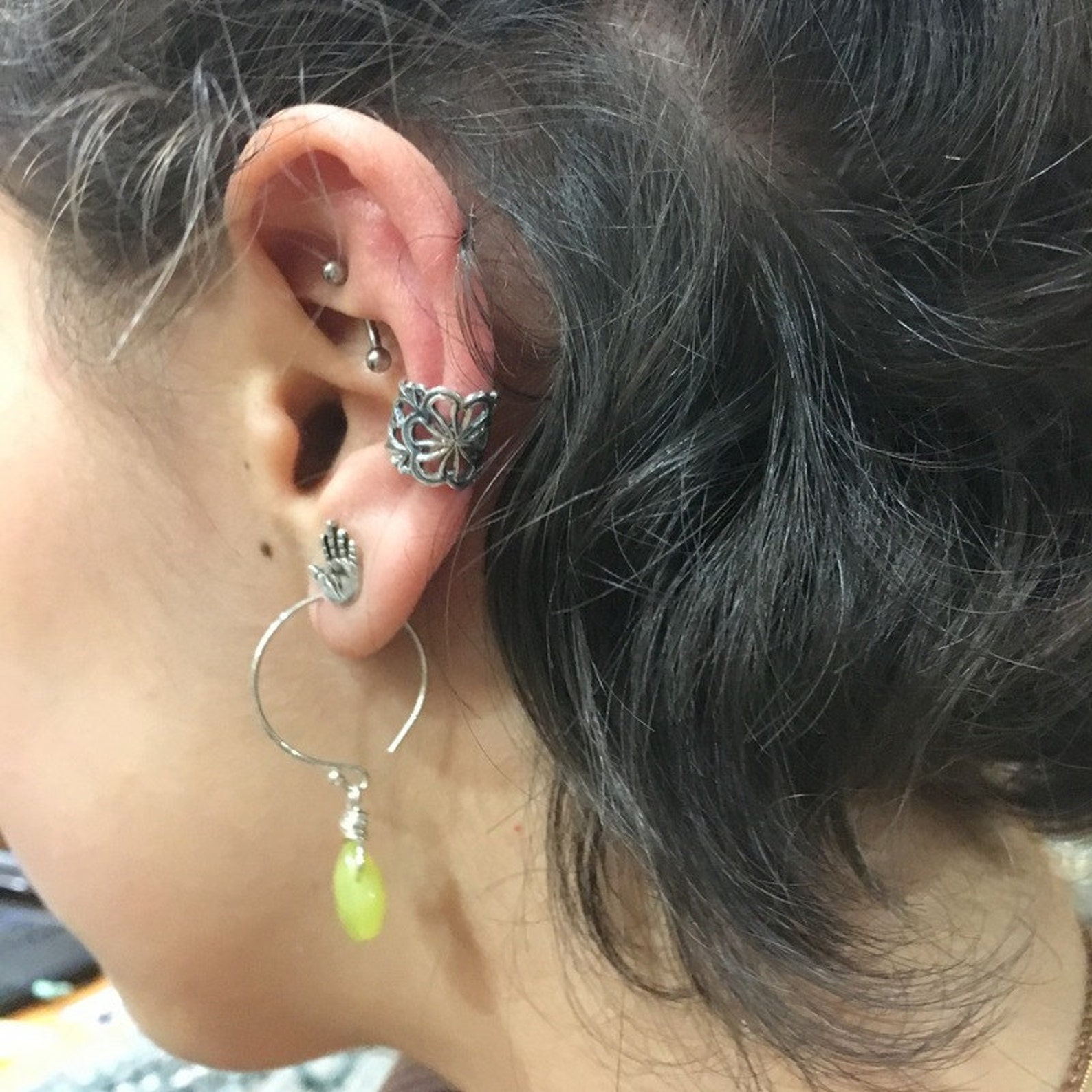 Fake Piercing Faux Piercing Fake Conch Piercing Sterling | Etsy