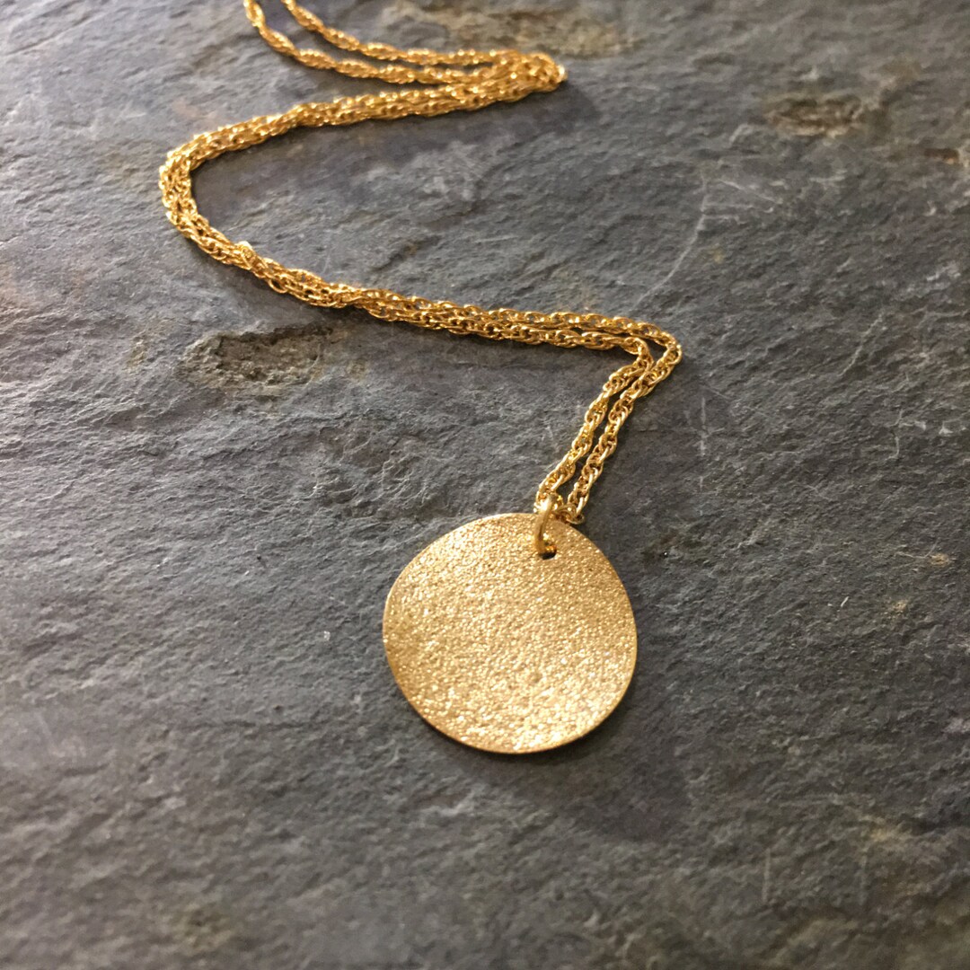 Small Gold Disc Necklace, Choker Gold Necklace, Minimalist Necklace ...