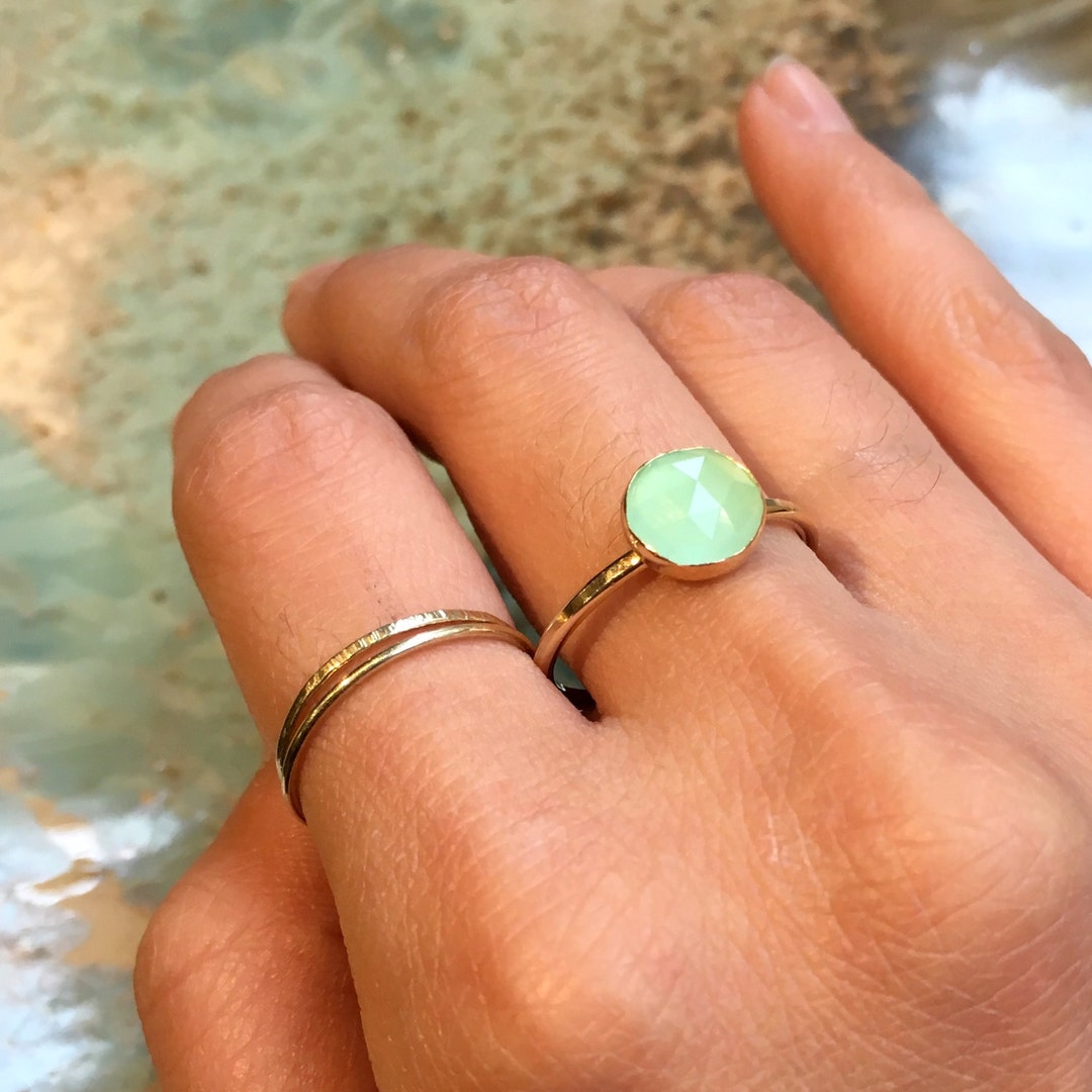 Jade Ring, Dainty Ring, Simple Stone Ring, Birthstone Ring, Gold Ring ...