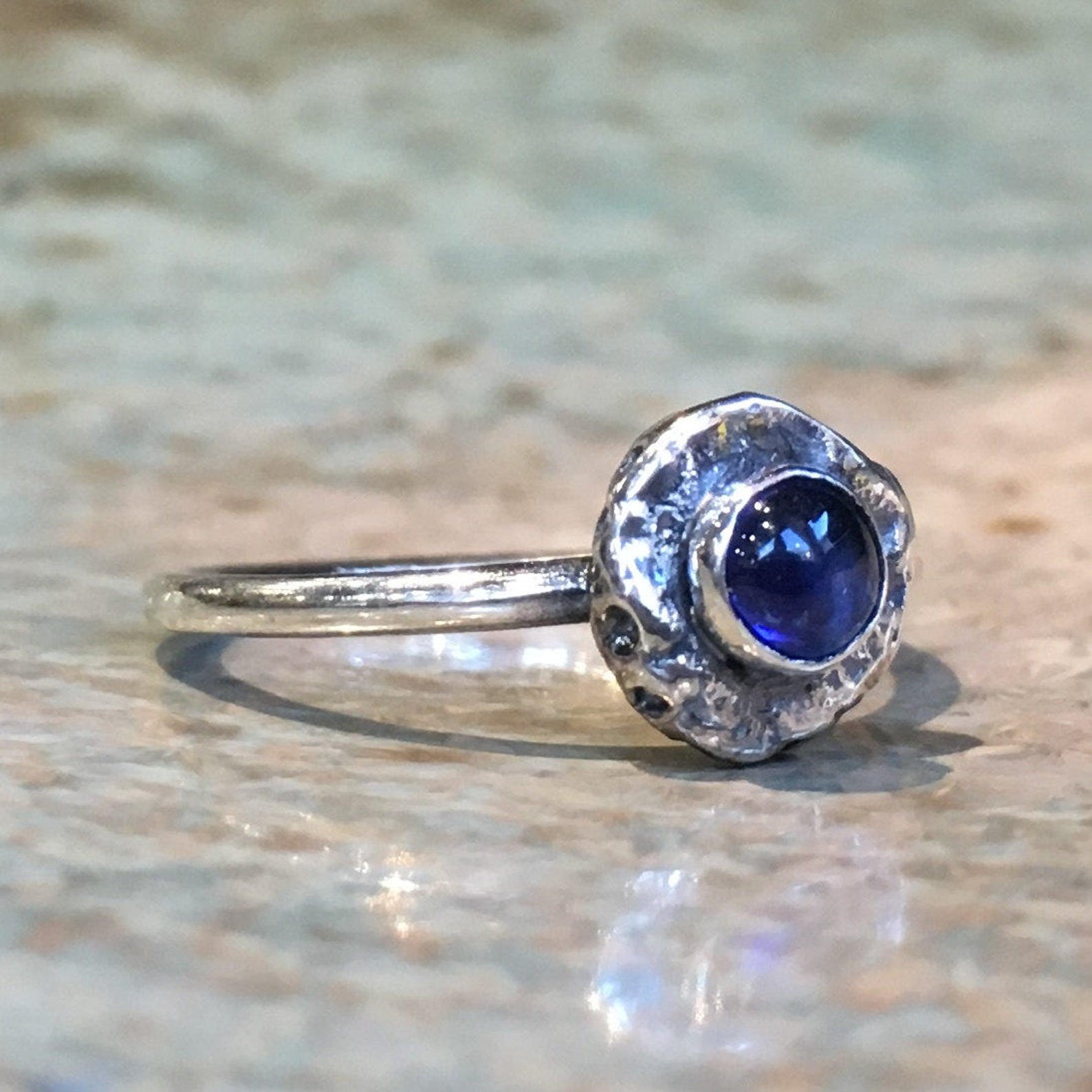 Birthstone Ring Blue Sapphire Ring Sterling Silver Ring - Etsy
