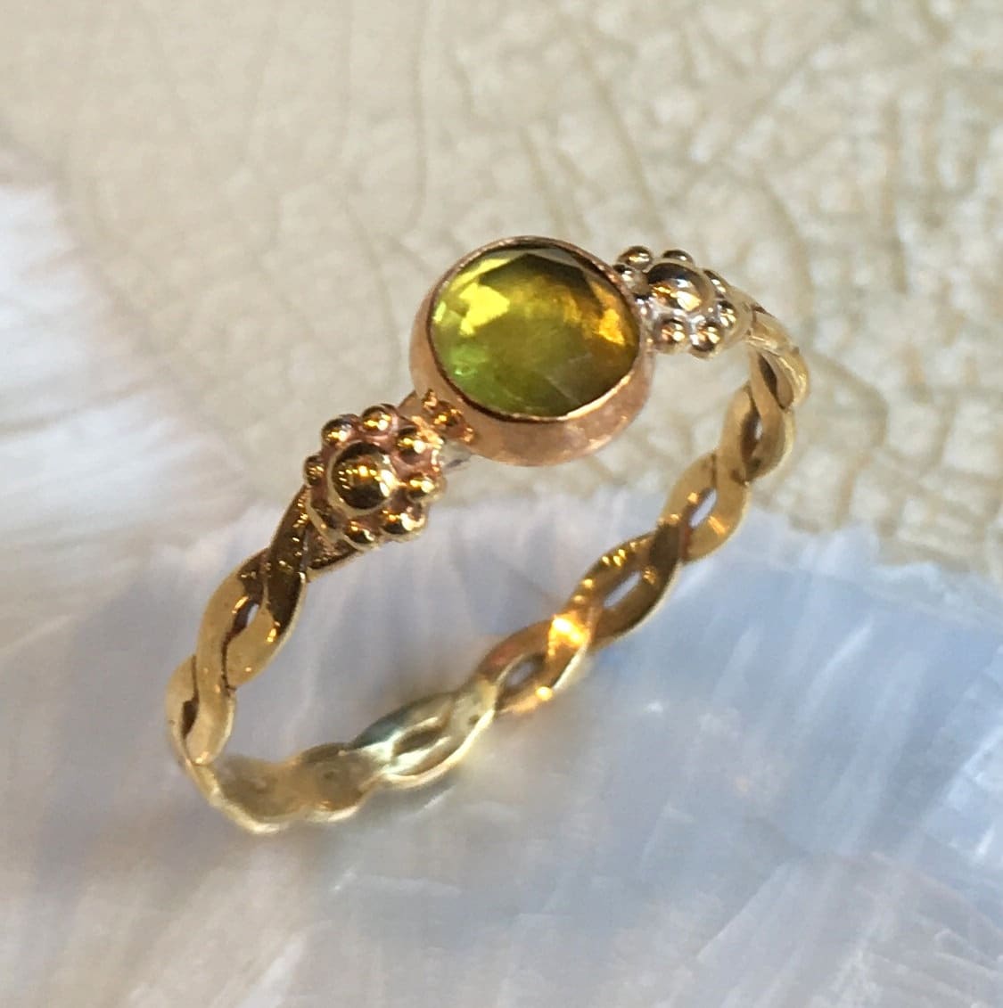 Peridot Ring Birthstone Ring Gold Ring Brass Gold Filled | Etsy