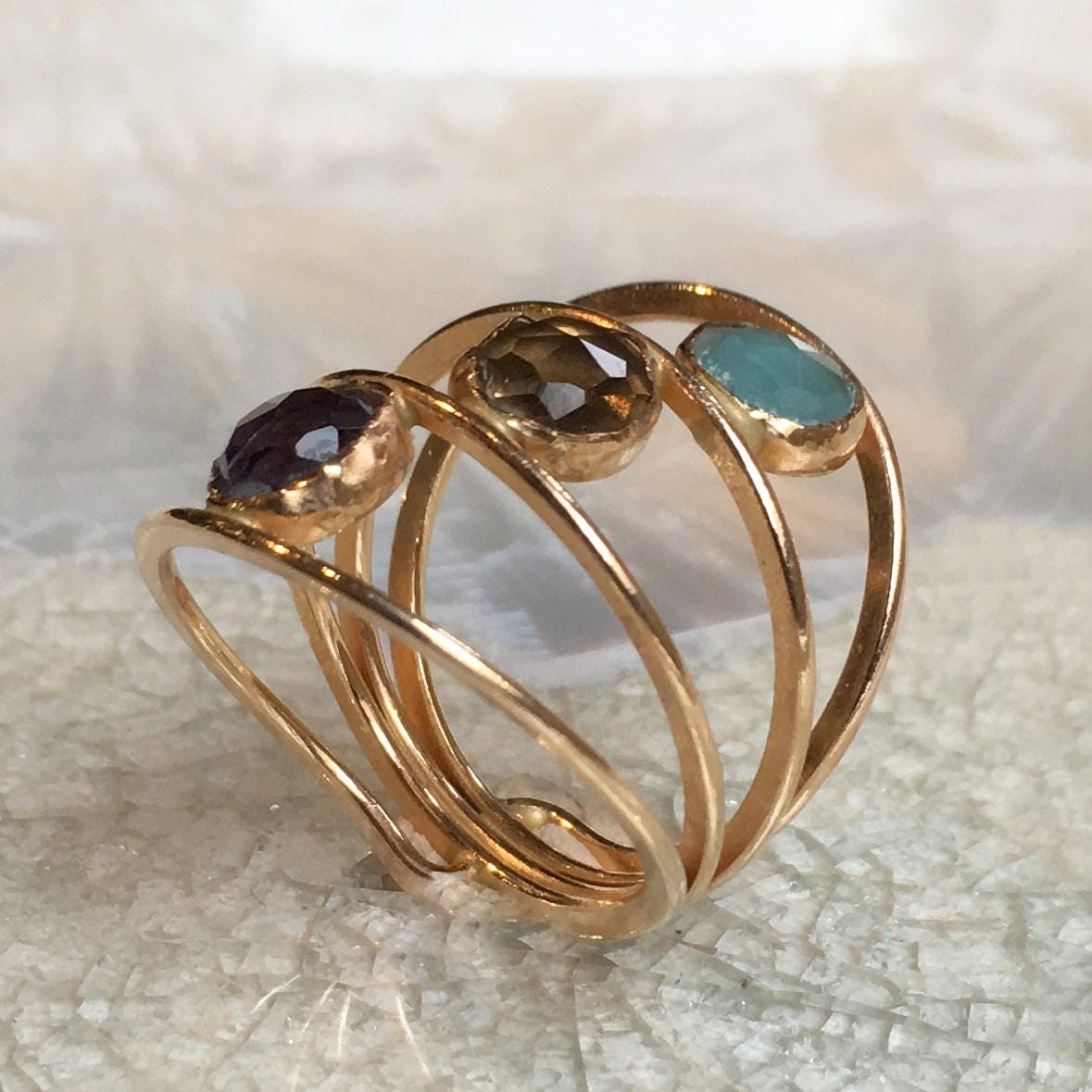 Mothers Ring, Birthstones Ring, Mothers Ring, Stacking Rings, Solid ...
