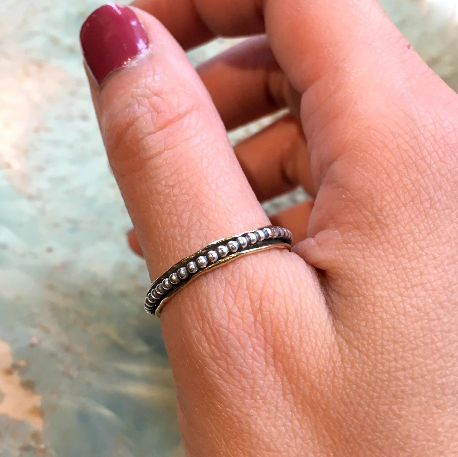 Stacking Ring Wedding Band Skinny Spinner Ring Minimal - Etsy